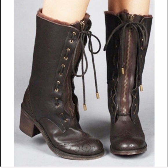 Kelsi Dagger | Shoes | Kelsi Dagger Fur Lined Brown Leather Boots ...